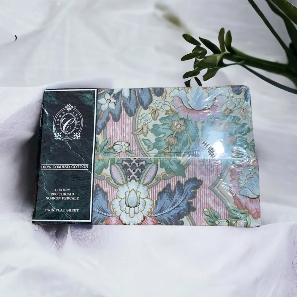 Vintage | Bedding | Crown Crafts Milan Twin Flat Sheet New Floral 0 ...